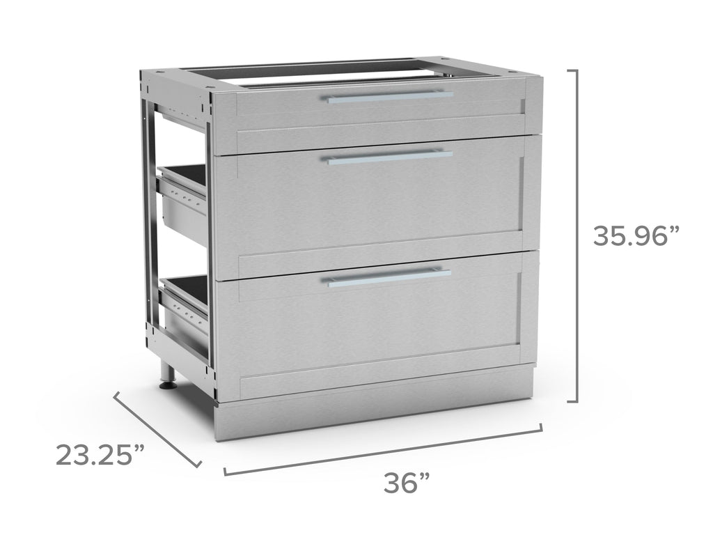 Signature Series Outdoor Kitchen 3 Drawer Cabinet - CA Trade Store