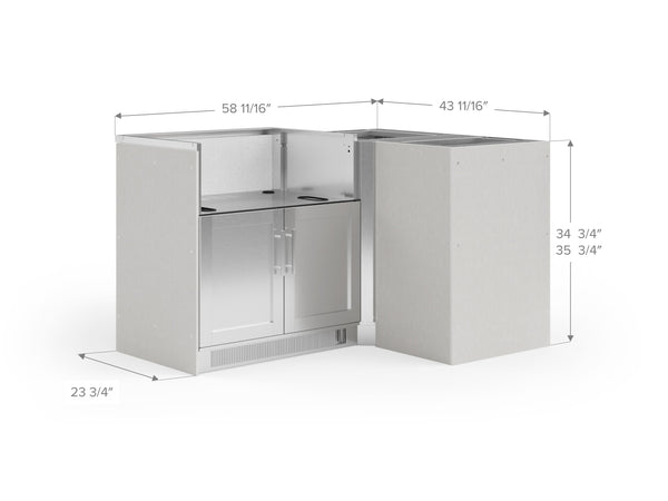Outdoor Kitchen Signature Series 4 Piece L Shape Cabinet Set with Gril ...
